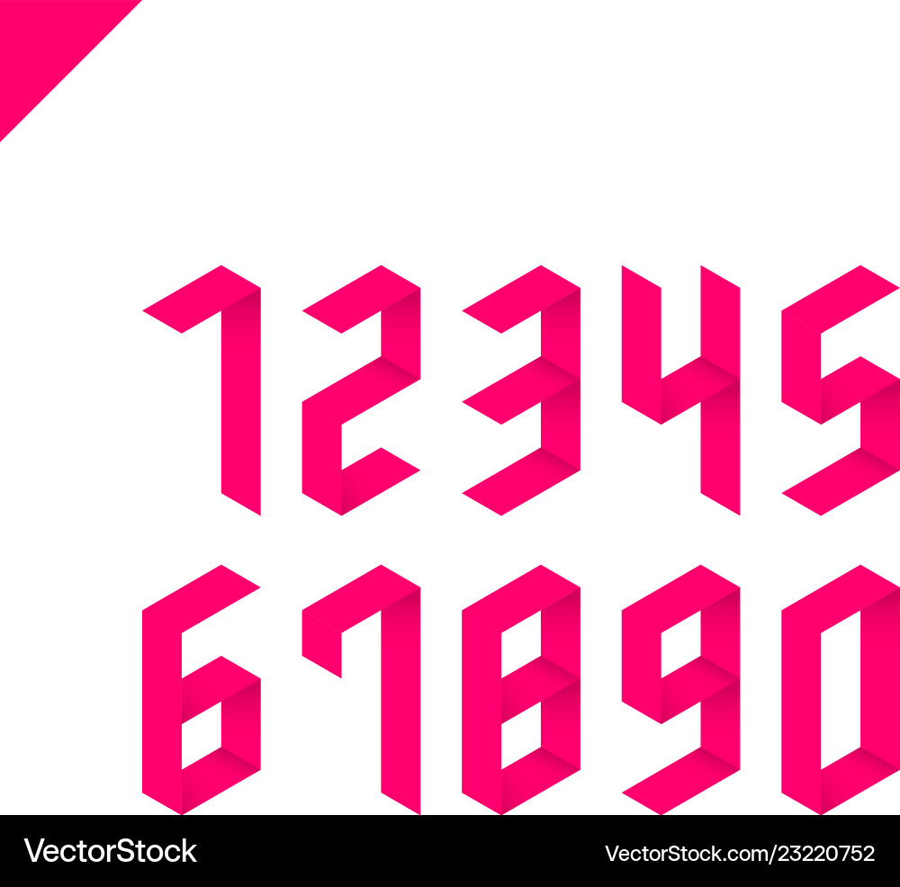 Collection isometric sport numbers set font Vector Image