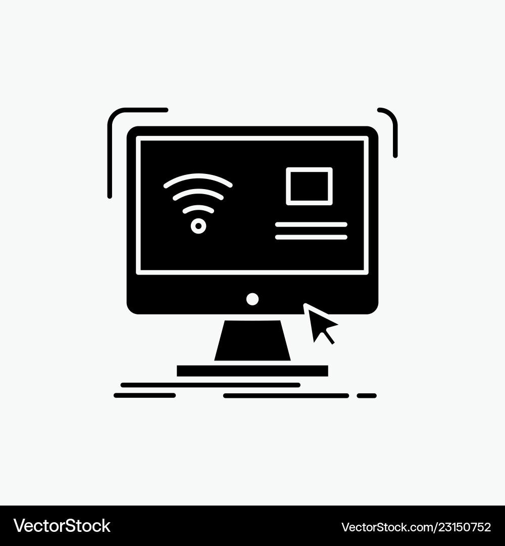 Control computer monitor remote smart glyph icon Vector Image