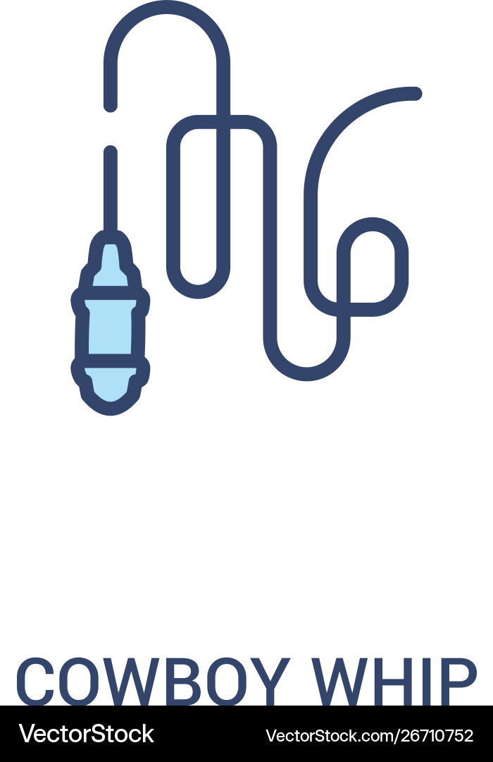 Cowboy whip concept 2 colored icon simple line Vector Image