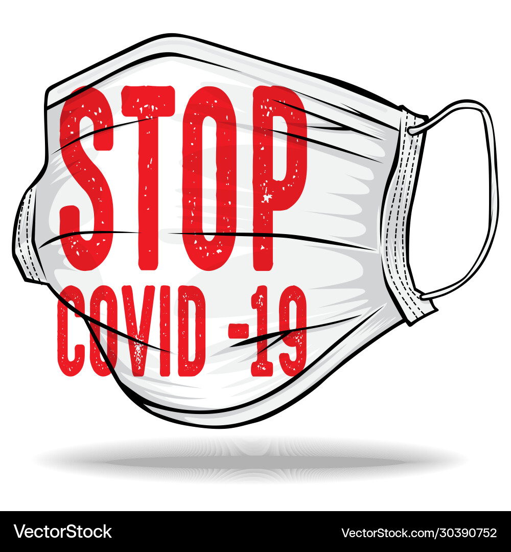 Face mask stop corona virus covid-19 icon Vector Image