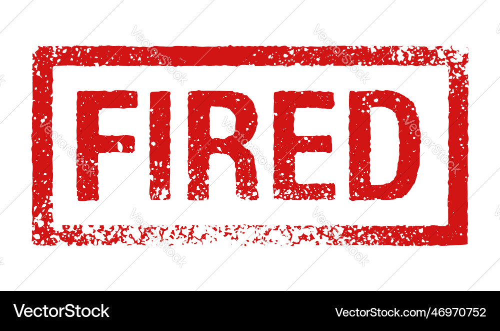 Fired stamp - departure from a job Royalty Free Vector Image