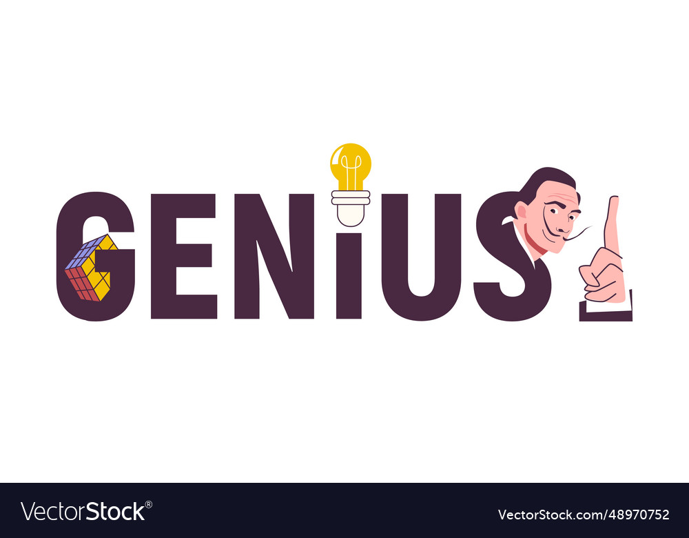Genius prodigy text composition Royalty Free Vector Image