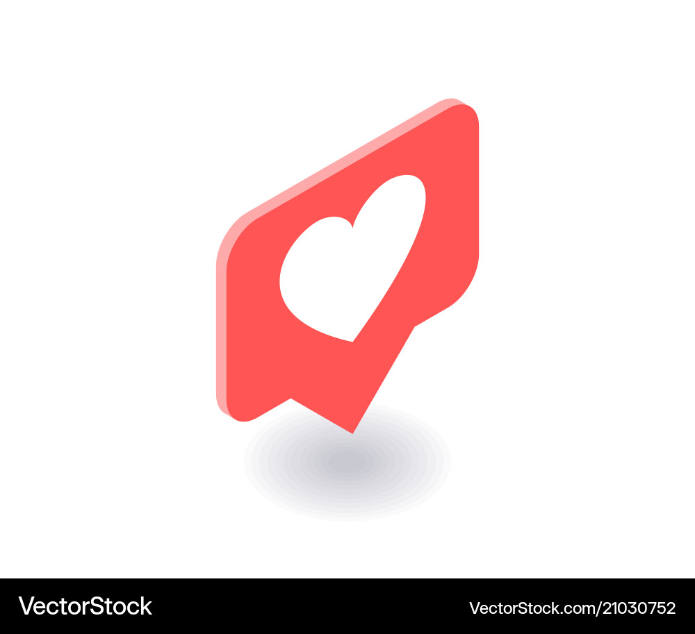 Heart like icon symbol in isometric 3d Royalty Free Vector