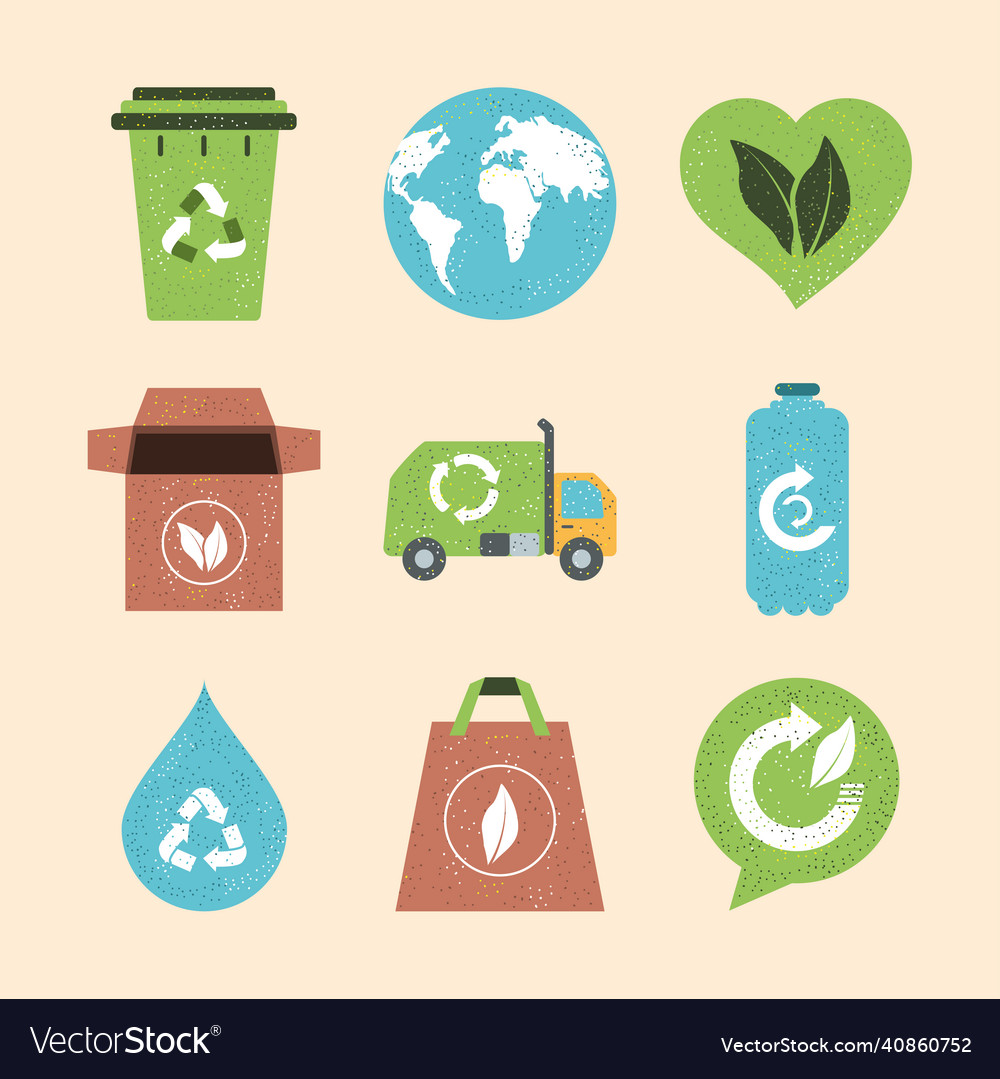 Icon set recycle Royalty Free Vector Image - VectorStock