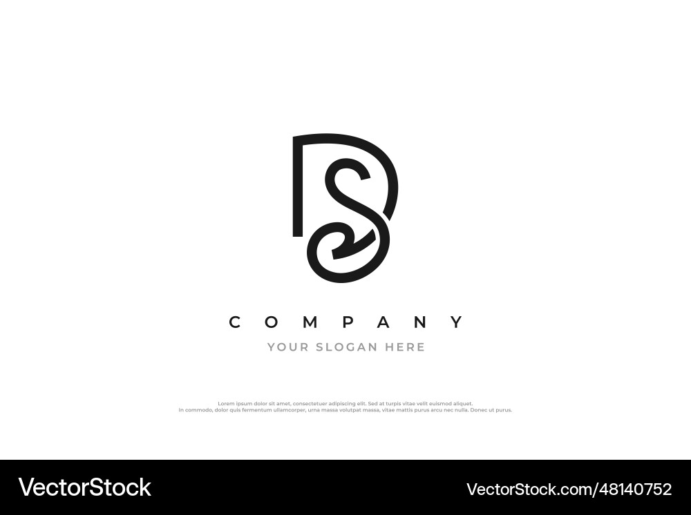 Luxury letter sd monogram logo design Royalty Free Vector
