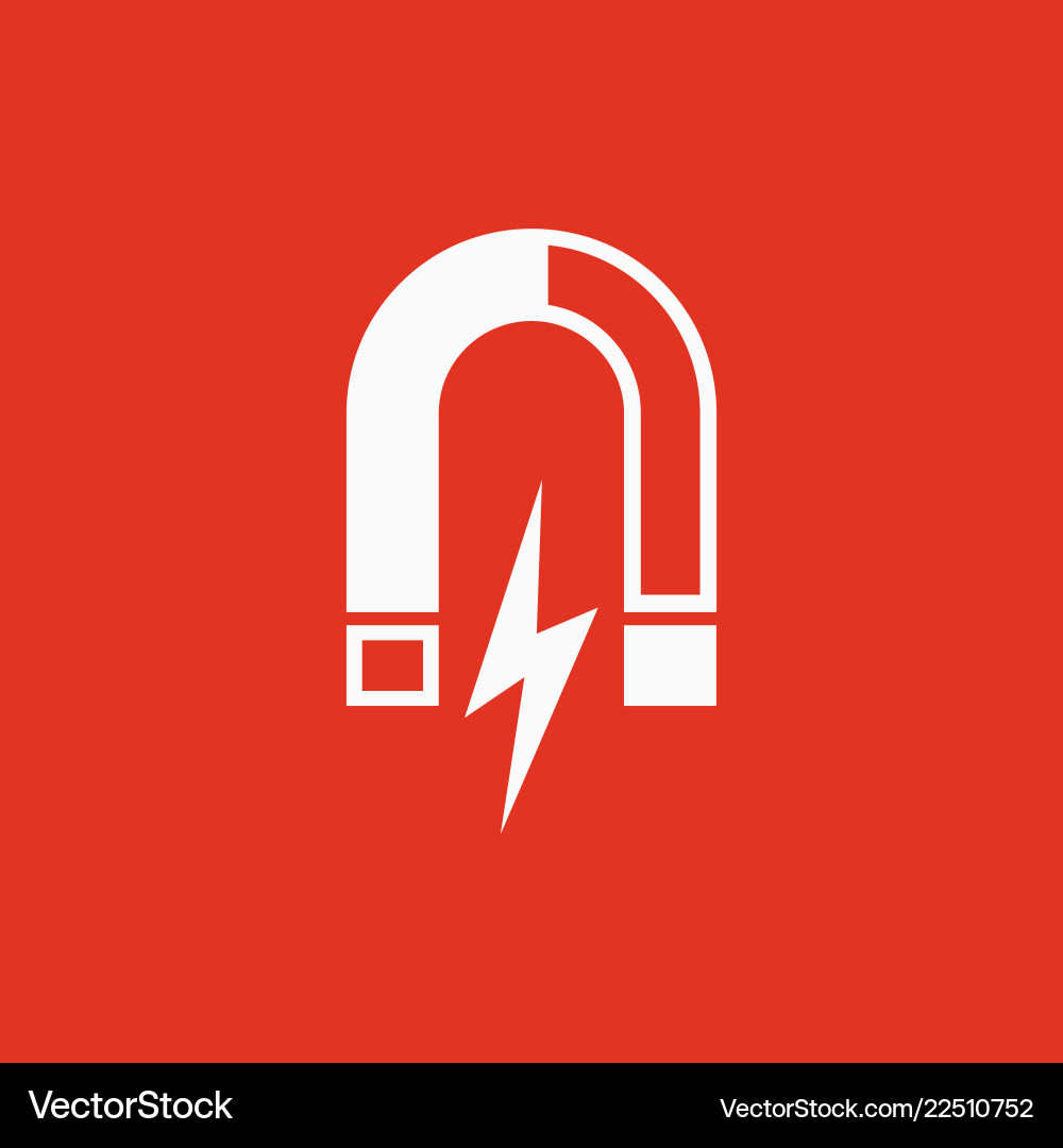 Magnet icon magnetic and attract physics symbol Vector Image