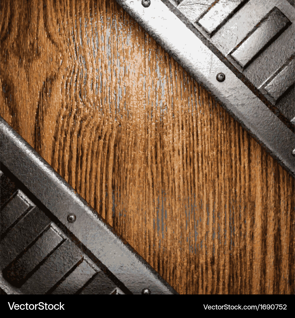 Metal and wood background Royalty Free Vector Image
