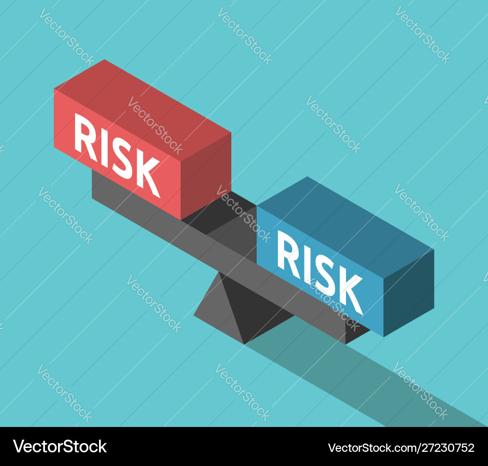 Risks weighing concept balance Royalty Free Vector Image