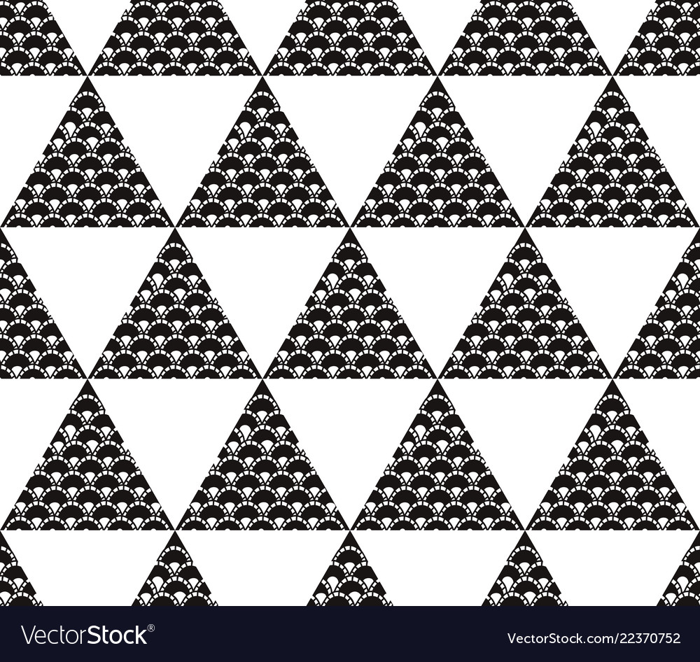 Seamless pattern with black and white triangles Vector Image