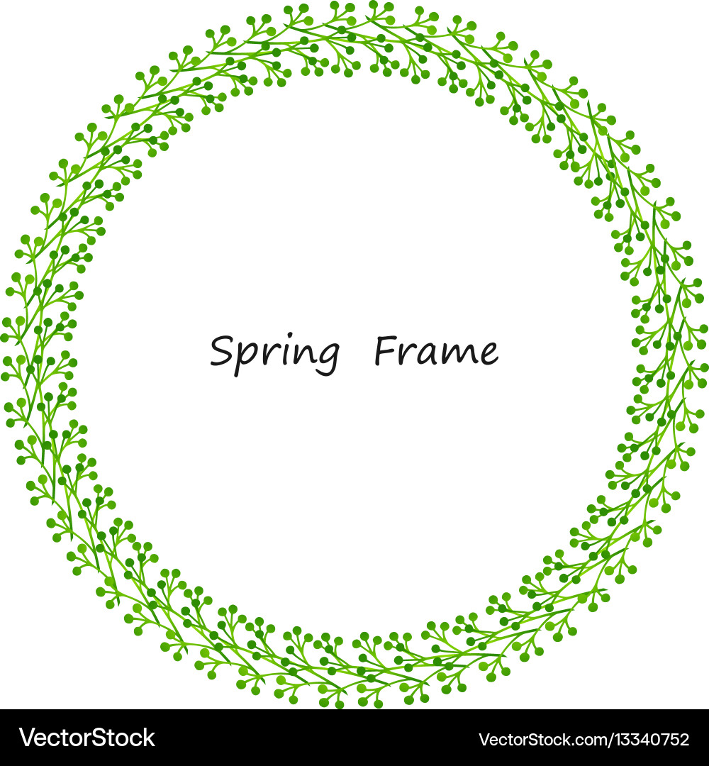 Spring frame made up of leaves Royalty Free Vector Image