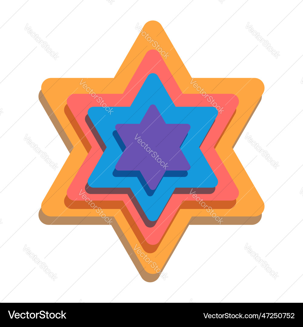 Star of david icon isolated on Royalty Free Vector Image