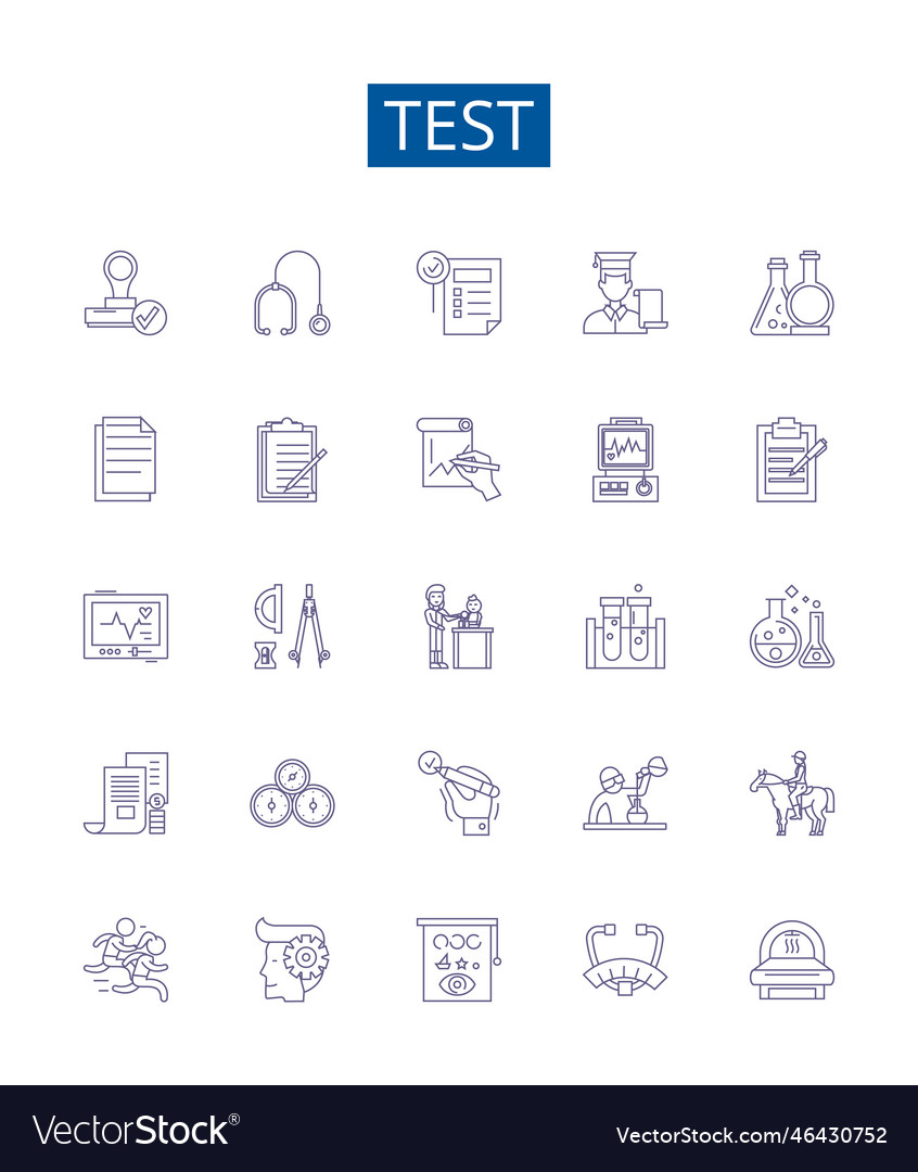 Test line icons signs set design collection Vector Image