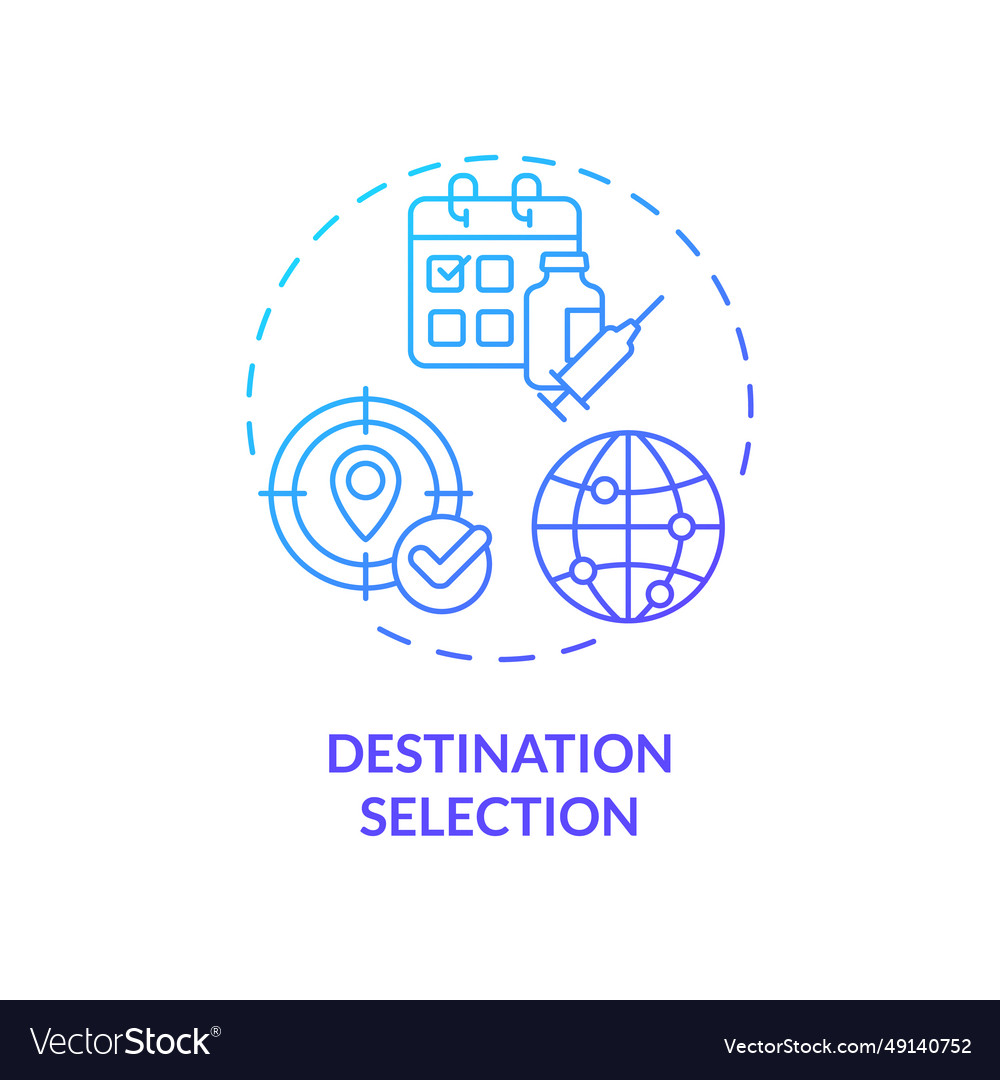 Thin line gradient icon destination selection Vector Image
