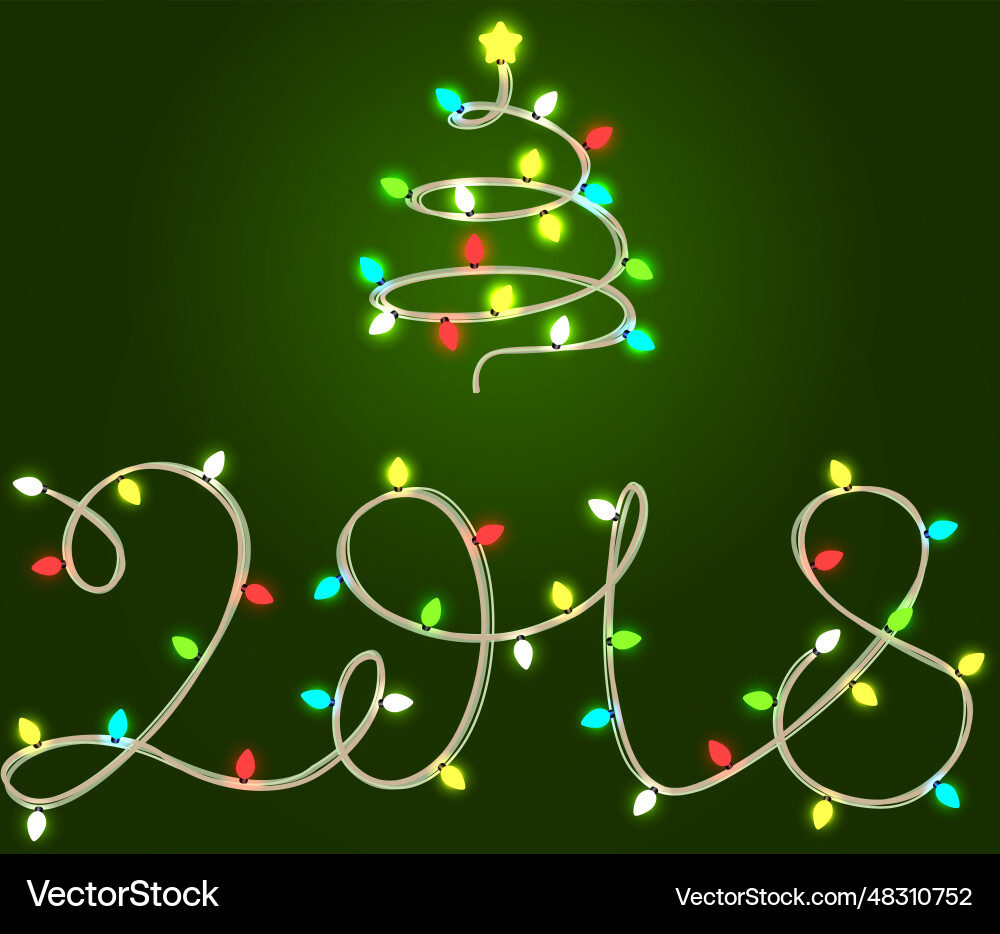 Two thousand eighteen garland lettering Royalty Free Vector