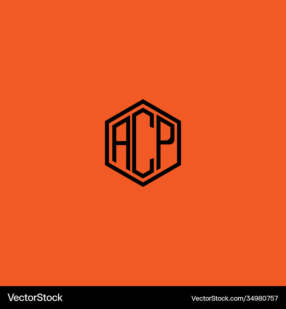 Acp letter icon design on yewollow background Vector Image
