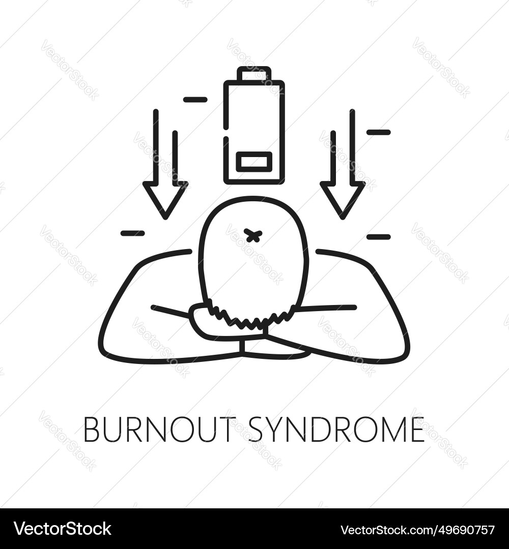 Burnout syndrome psychological problem icon Vector Image