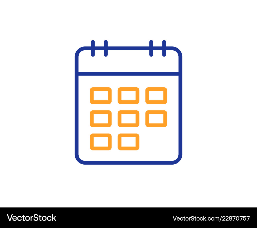 Calendar line icon event reminder sign Royalty Free Vector