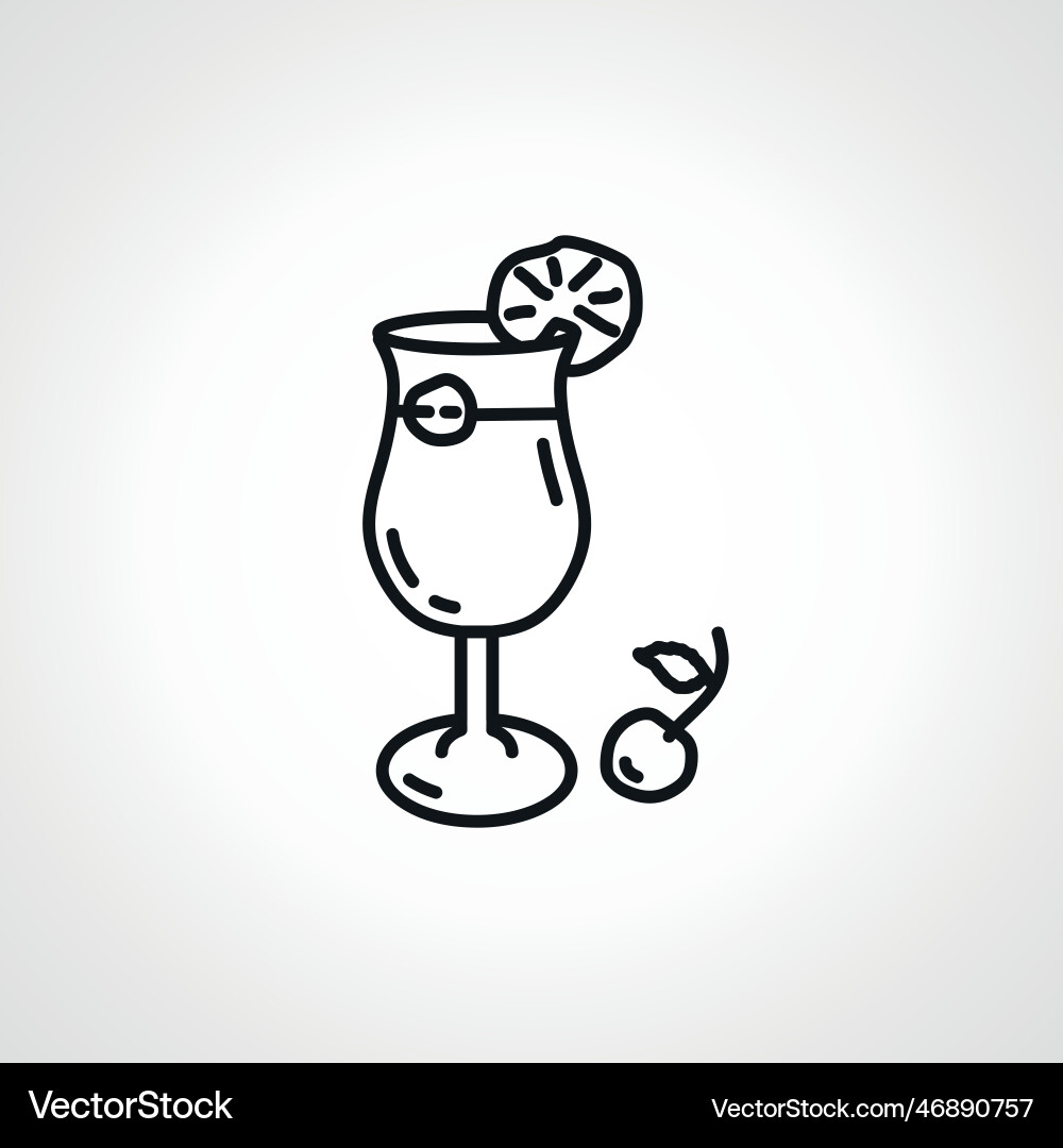 Cocktail line icon outline icon Royalty Free Vector Image