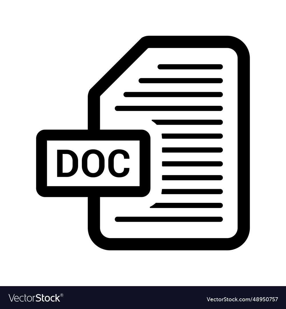 Doc document file icon Royalty Free Vector Image