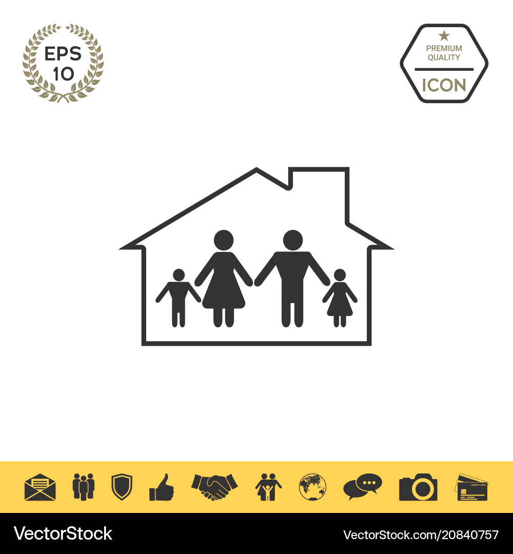 Family home icon Royalty Free Vector Image - VectorStock