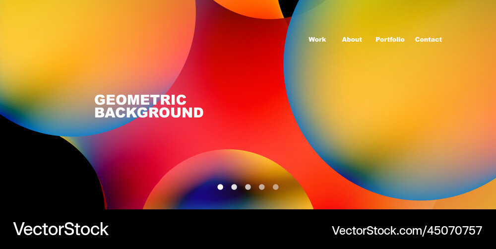 Flowing gradient colors and round elements Vector Image