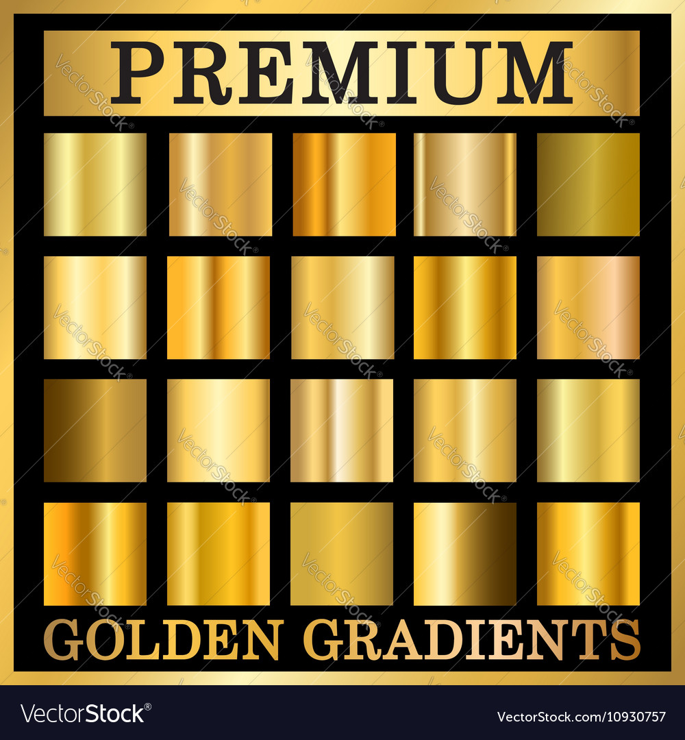 Gold texture square patterns set Royalty Free Vector Image