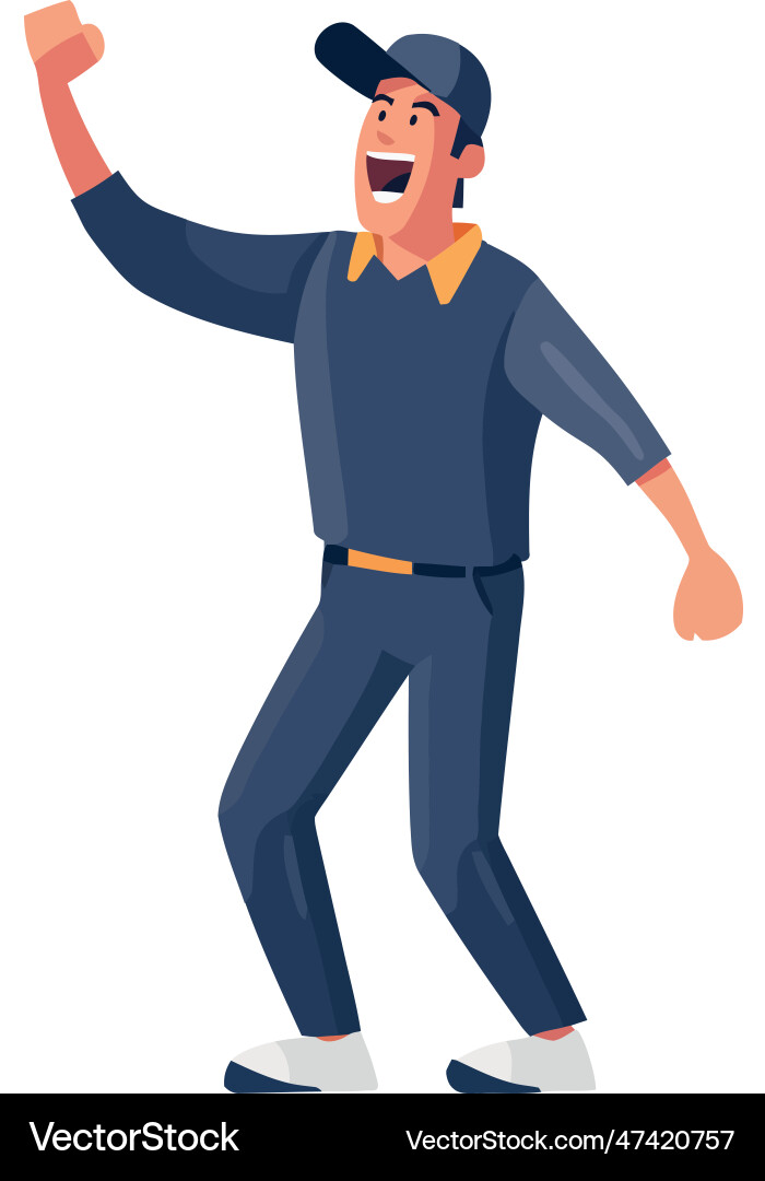 Happy man shouting and celebrating victory Vector Image