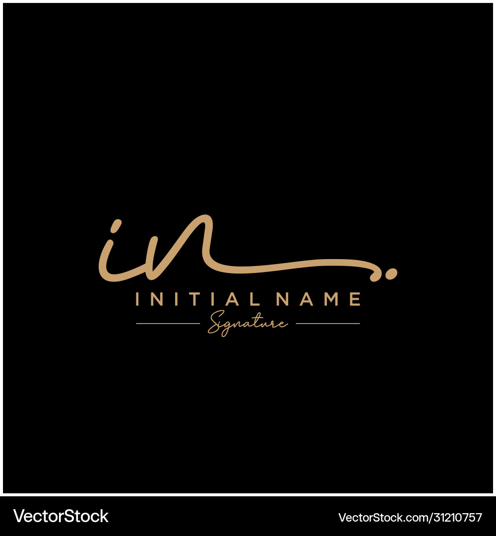 Letter in signature logo template Royalty Free Vector Image