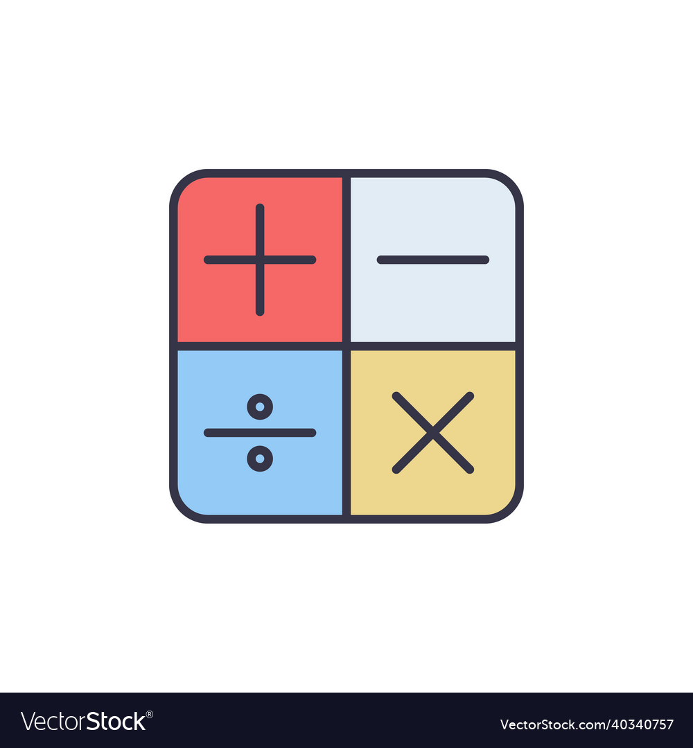 Math Operations Or Calculator Concept Royalty Free Vector
