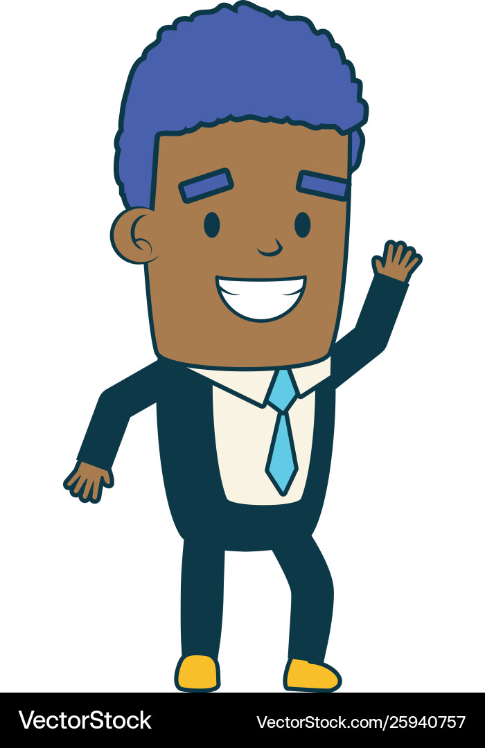 Smiling businessman character on white background Vector Image