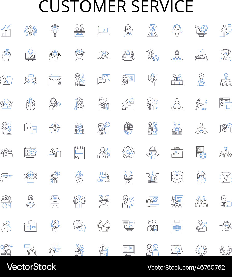 Customer service outline icons collection Vector Image