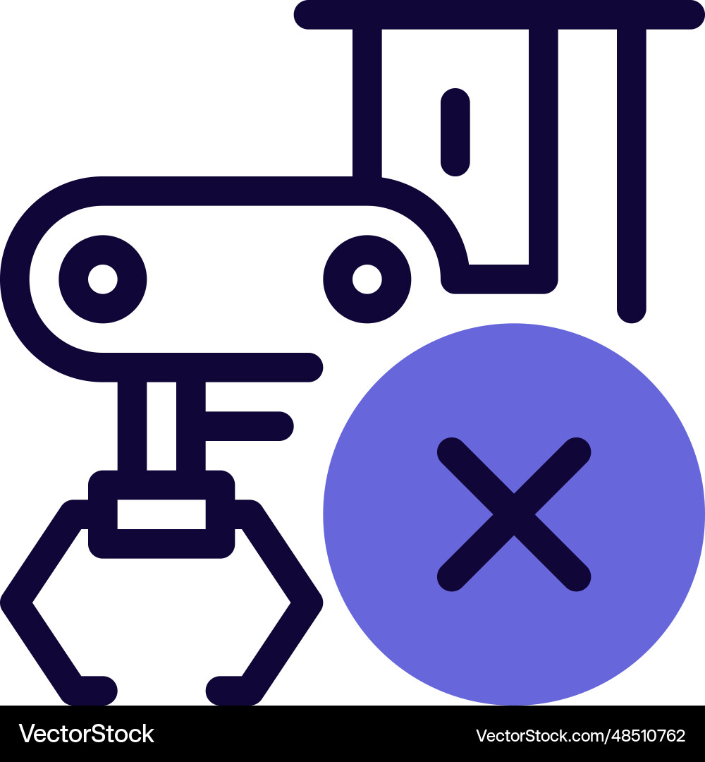 Factory dismantling an automated production Vector Image