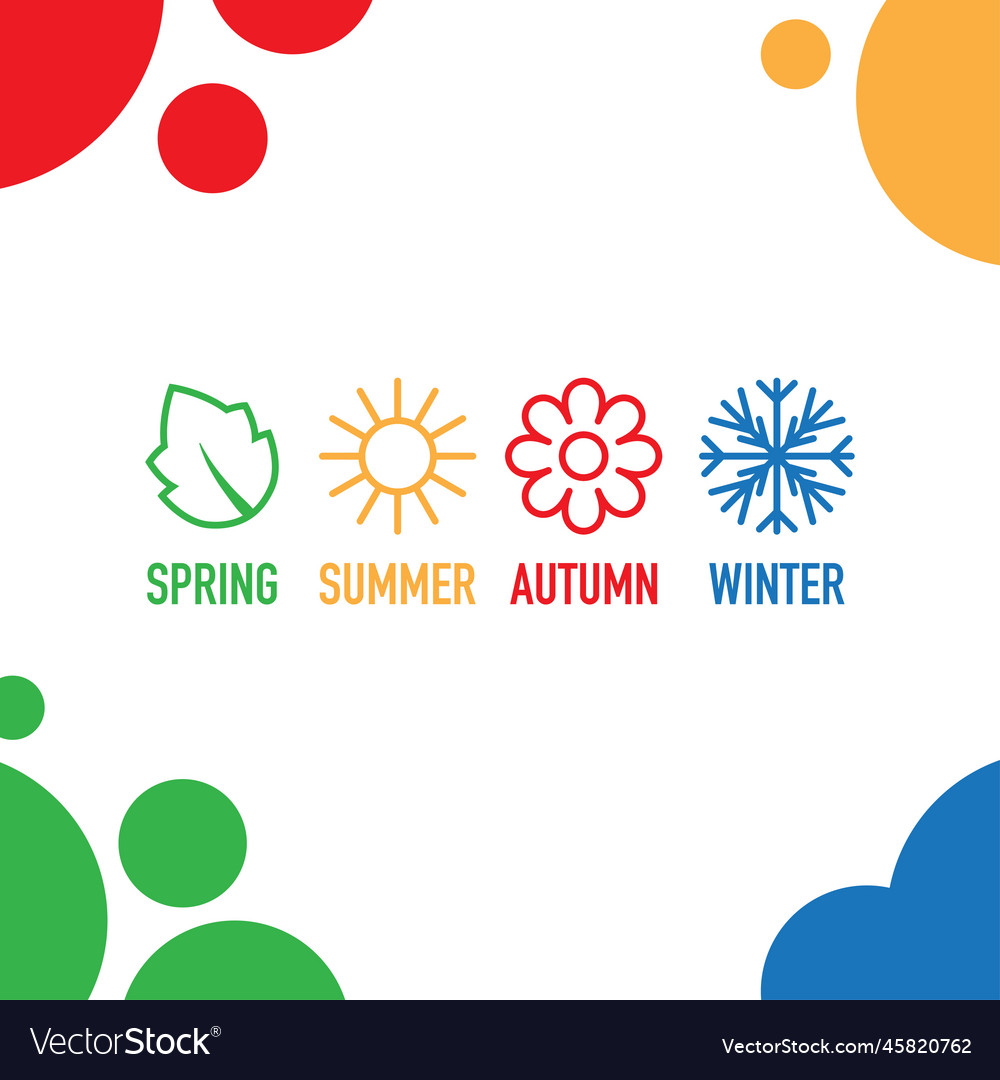 Four nature seasons icons Royalty Free Vector Image Four nature seasons icons Royalty Free Vector Image