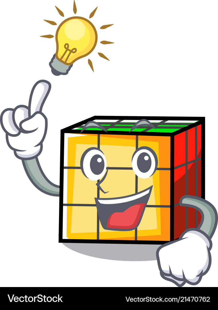 Have an idea rubik cube mascot cartoon Royalty Free Vector