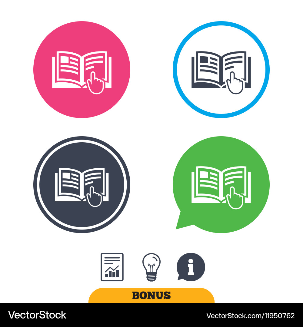 Instruction sign icon manual book symbol Vector Image
