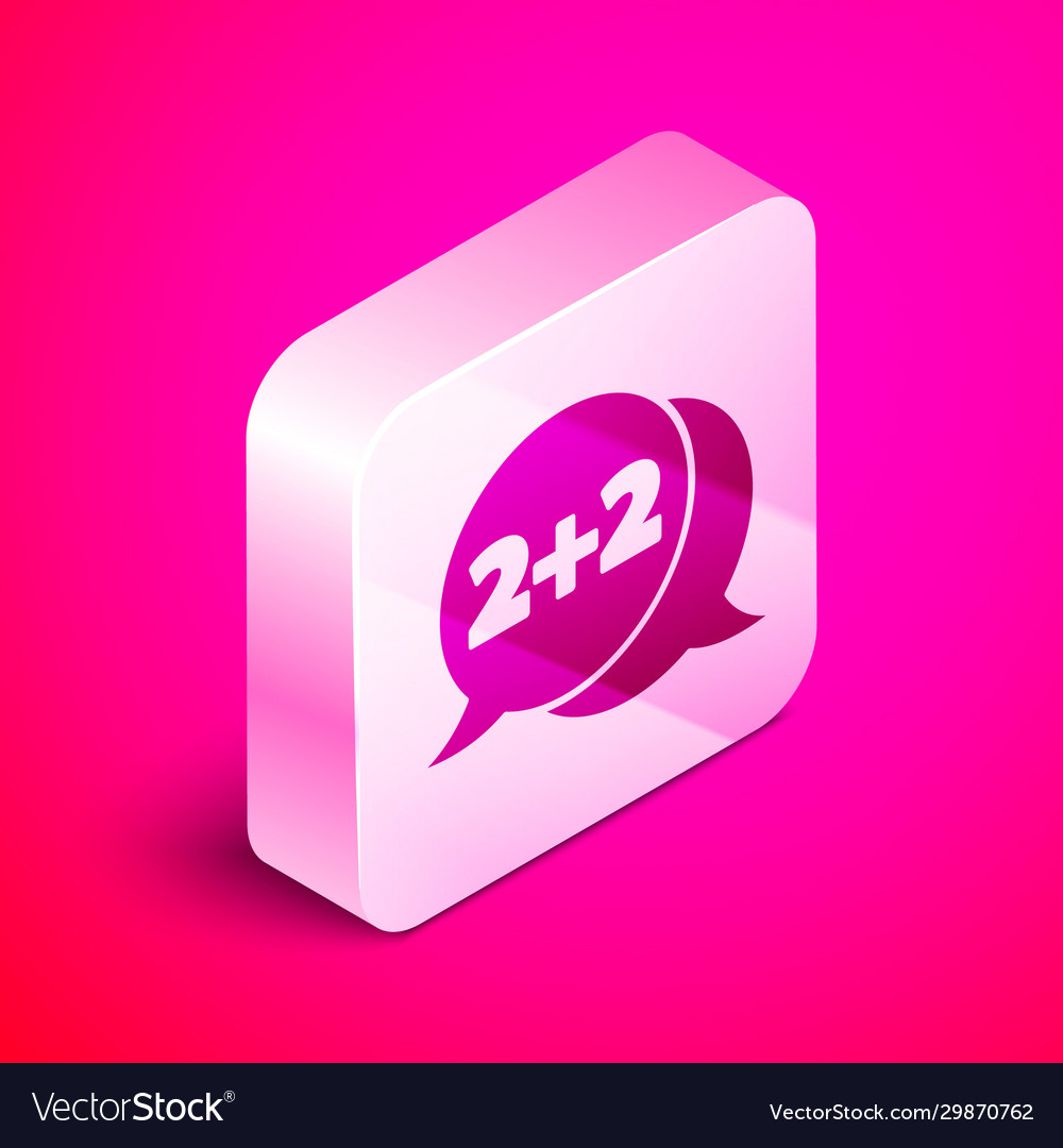 Isometric math system equation solution Royalty Free Vector