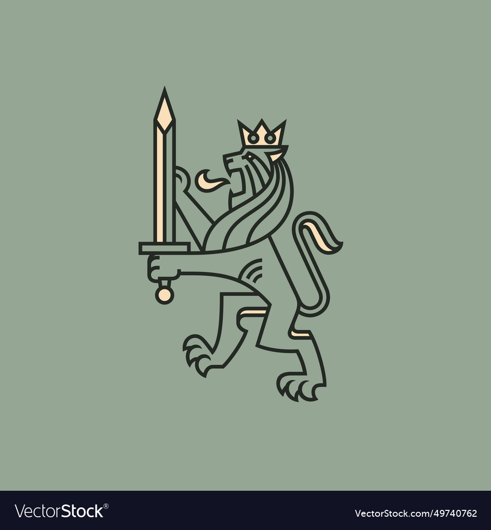 Lion heraldic logo Royalty Free Vector Image - VectorStock