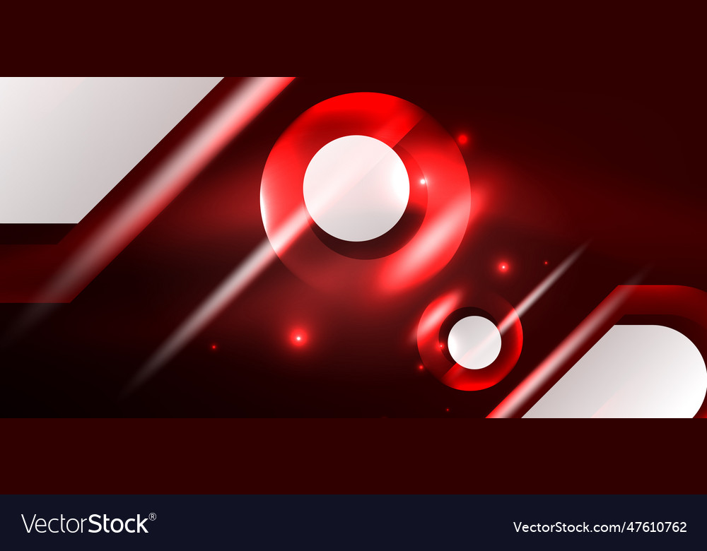 Neon glowing geometric shapes abstract Royalty Free Vector