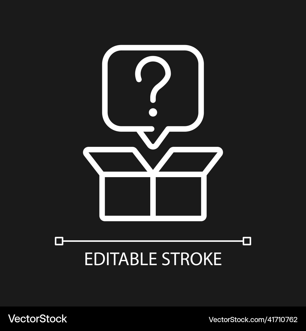 Out-of-the-box question white linear icon Vector Image