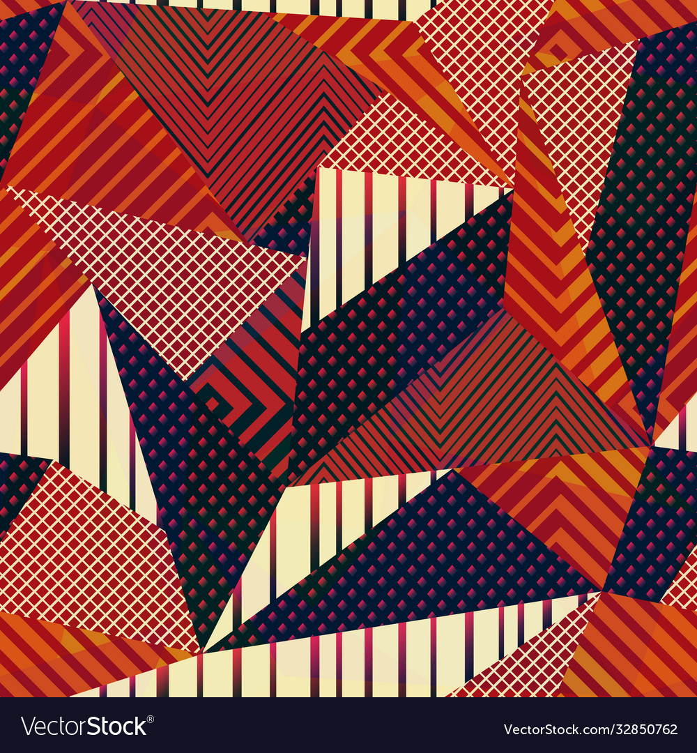 Retro triangle seamless pattern Royalty Free Vector Image