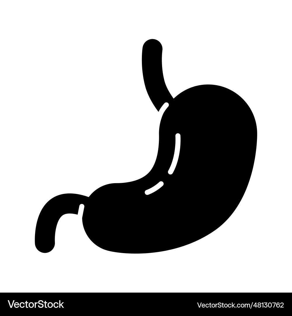 Stomach icon design in silhouette style Royalty Free Vector