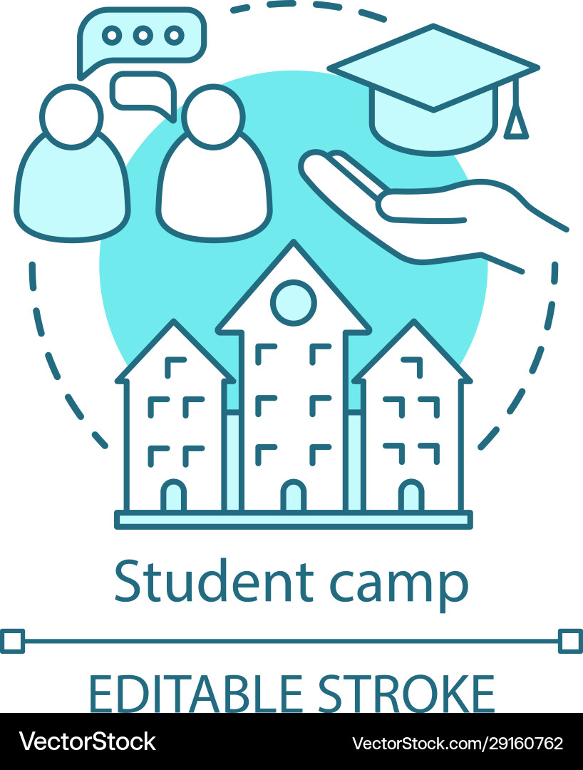 Student camp concept icon summer educational club Vector Image
