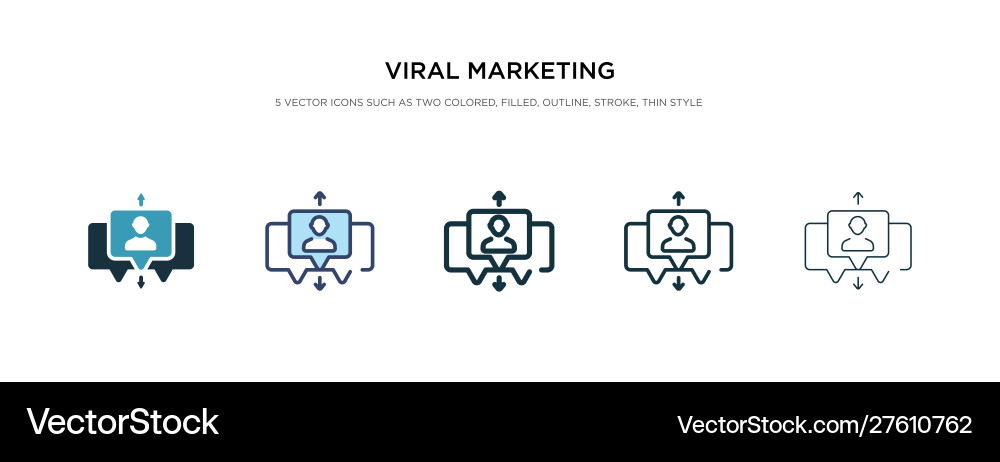 Viral marketing icon in different style two Vector Image