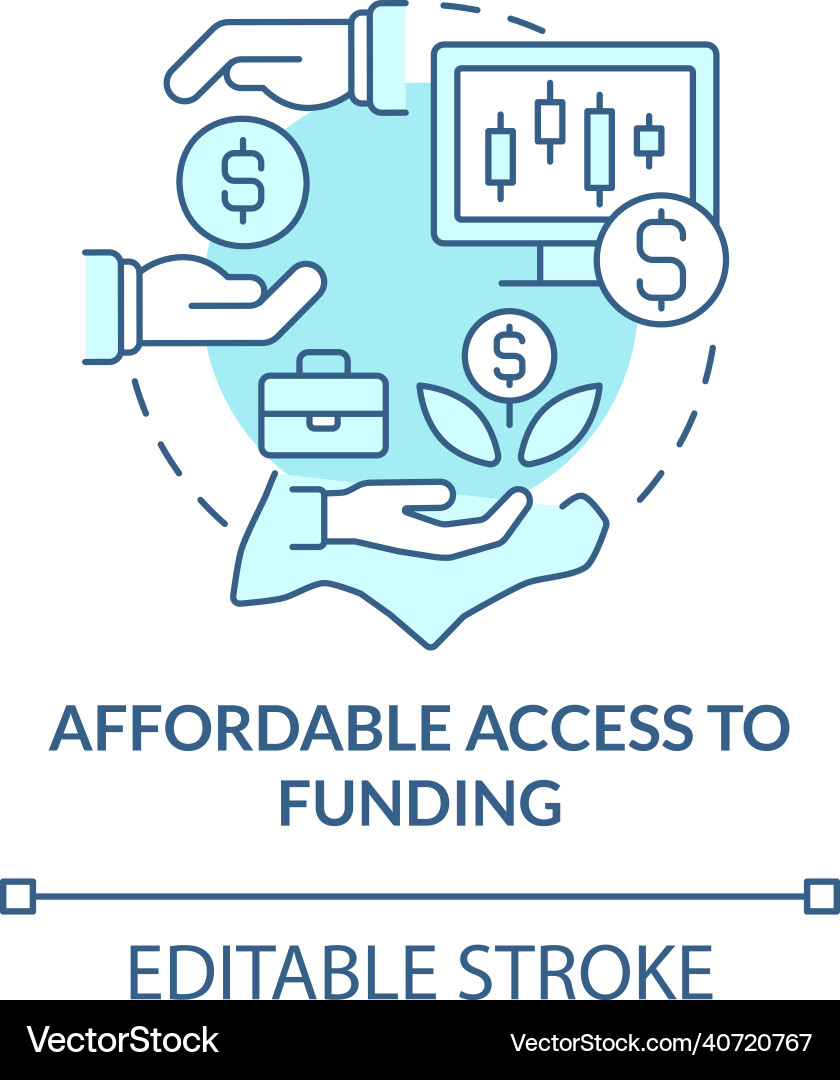 Affordable access to funding turquoise concept Vector Image