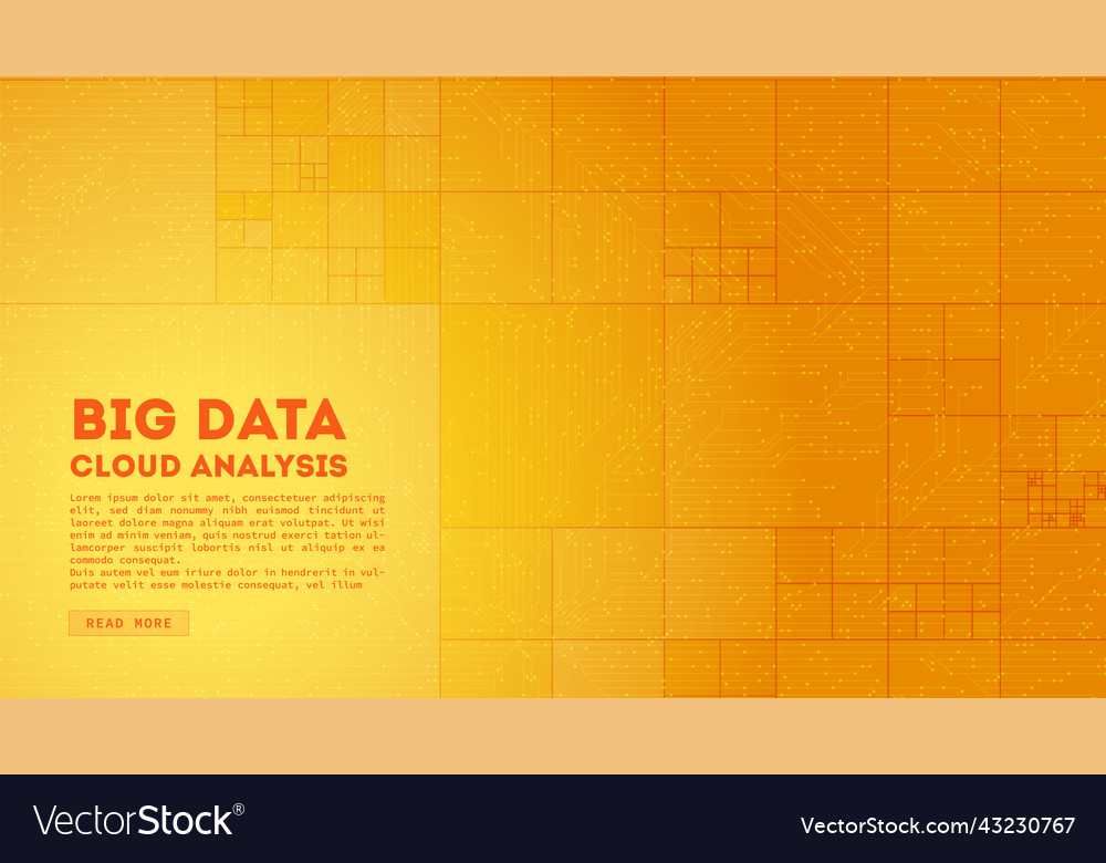 Big Data Cloud Computing Blockchain Visualiztion Vector Image