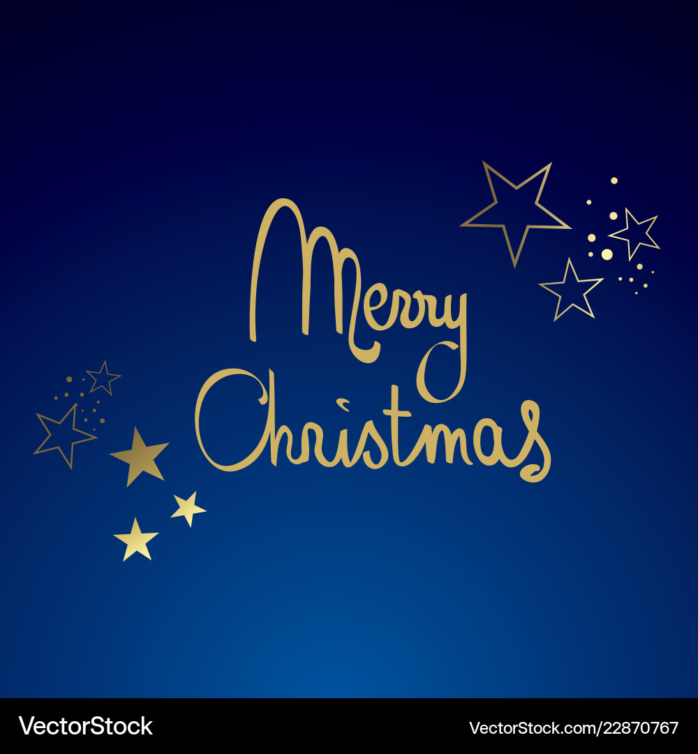 Blue and gold merry christmas Royalty Free Vector Image