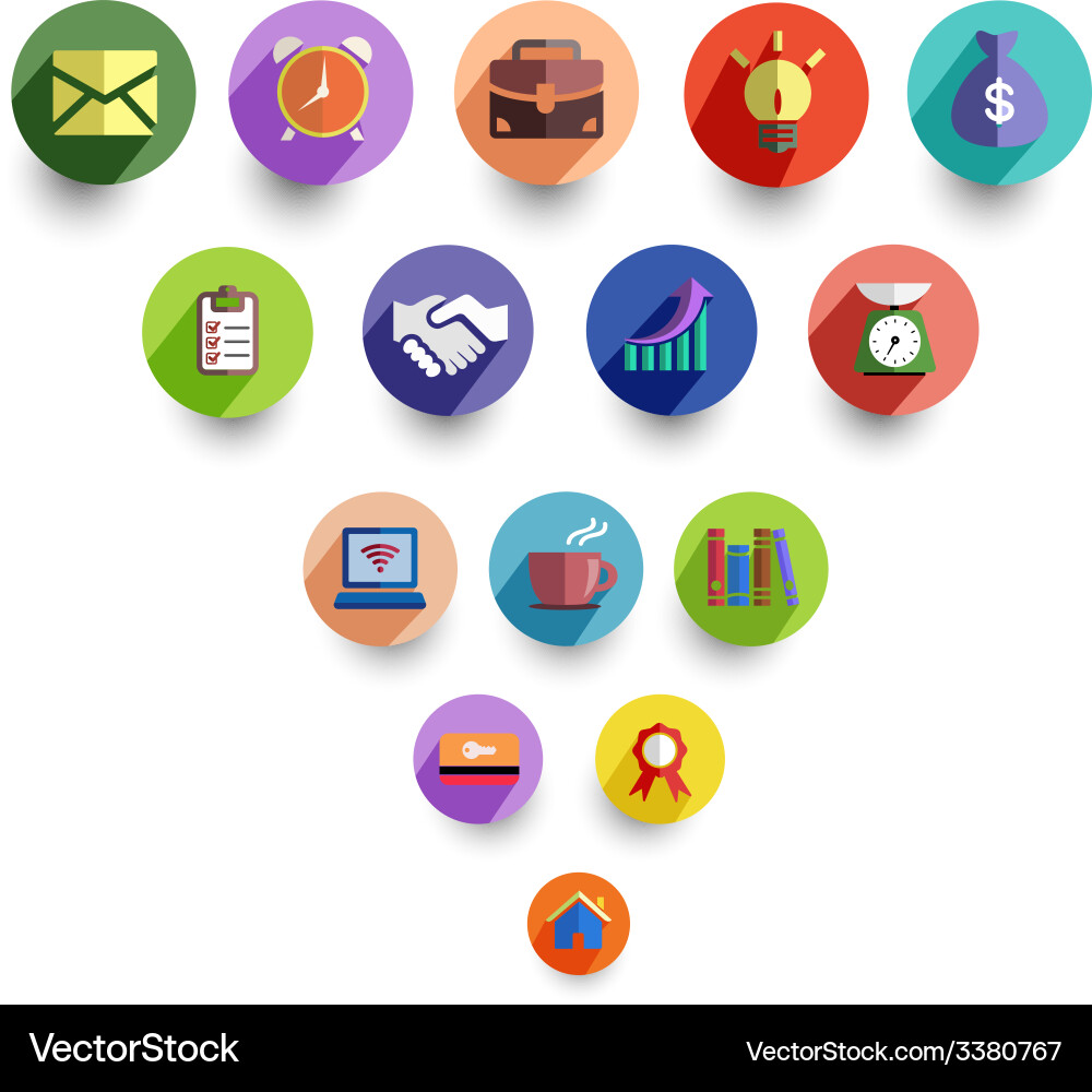 Business management and office icon set Royalty Free Vector