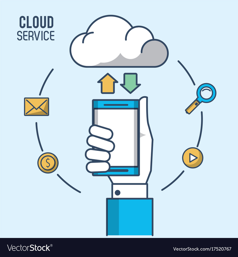 Cloud computing service Royalty Free Vector Image