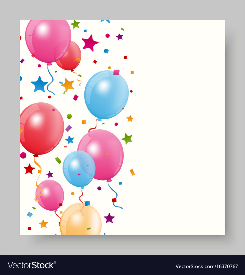 Colorful birthday balloon with confetti Royalty Free Vector