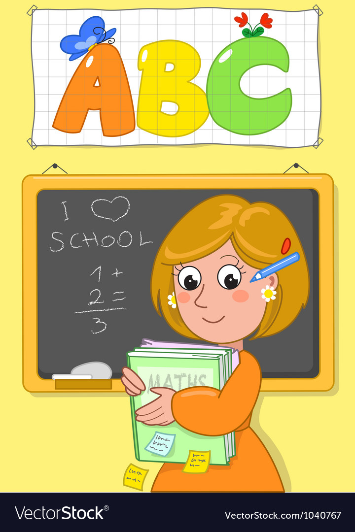 Cute school teacher Royalty Free Vector Image - VectorStock
